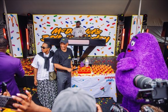 The purple mascot is in SA for the celebration of McDonald’s 30th ...
